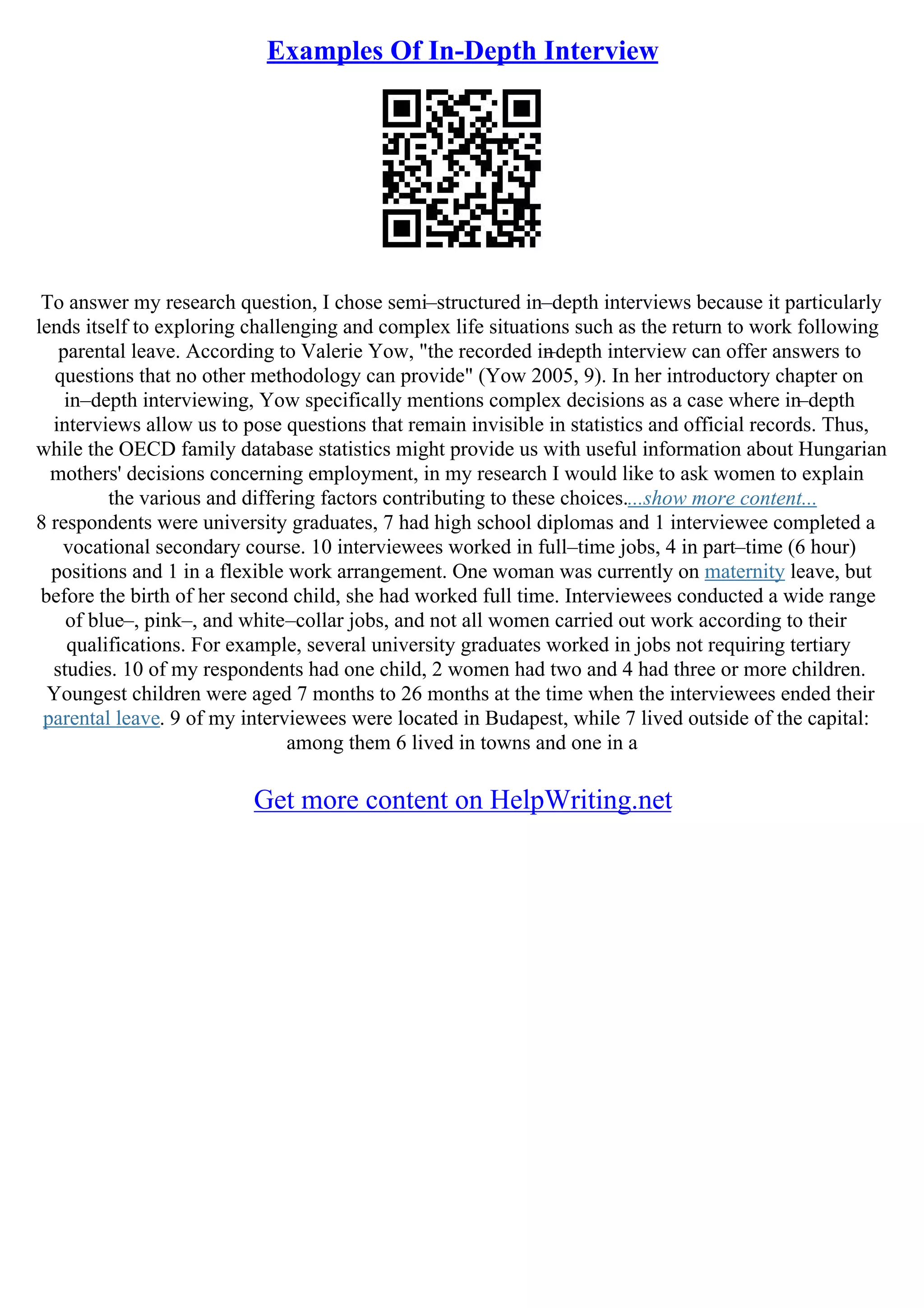 Interview Essay Outline | PDF