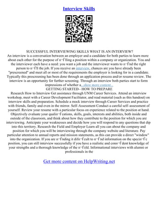 Interview Essay Outline | PDF