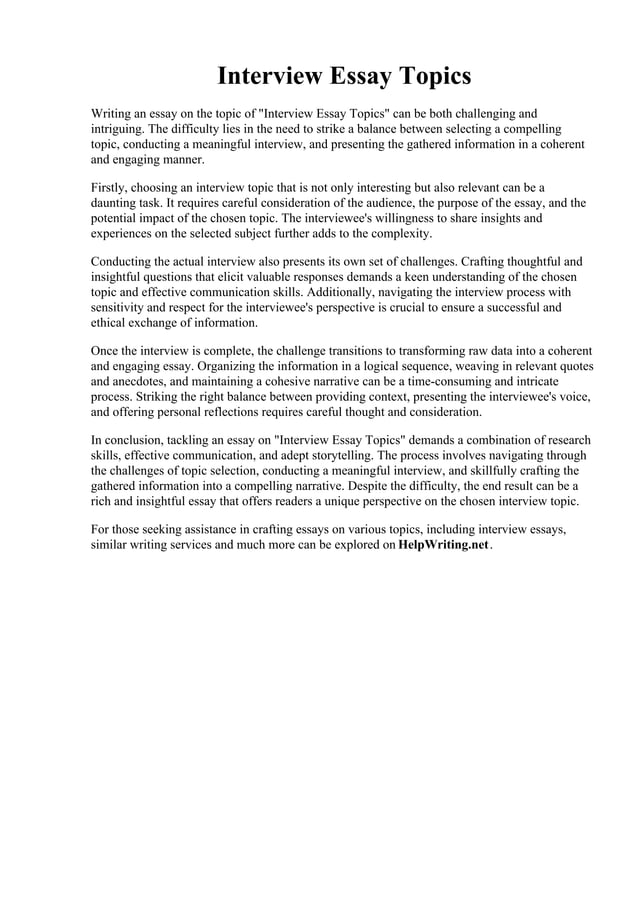 Interview Essay Topics. 022 Introduction Paragraph Example Apa Examples ...