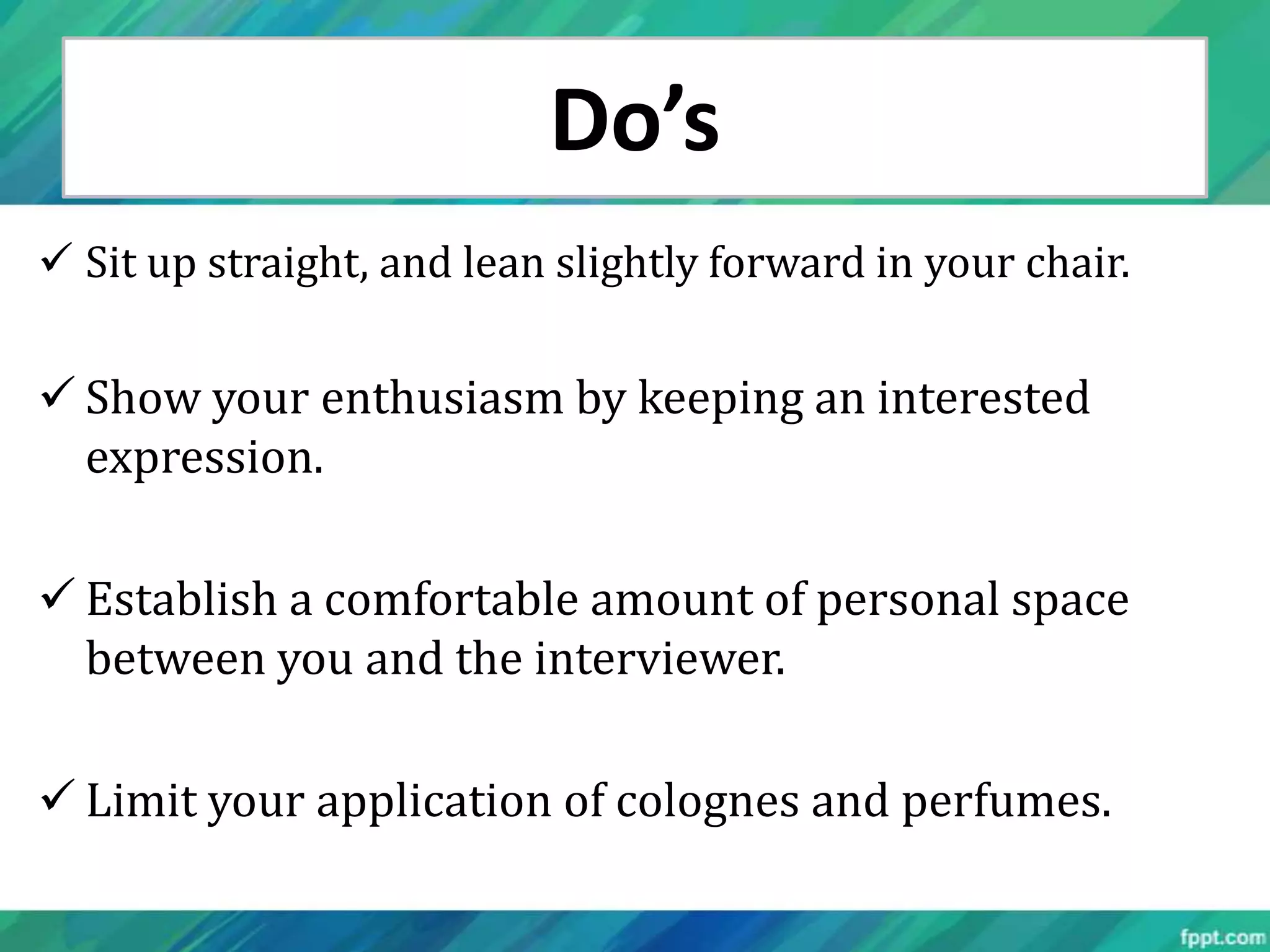 Interview etiquettes [final] | PPTX