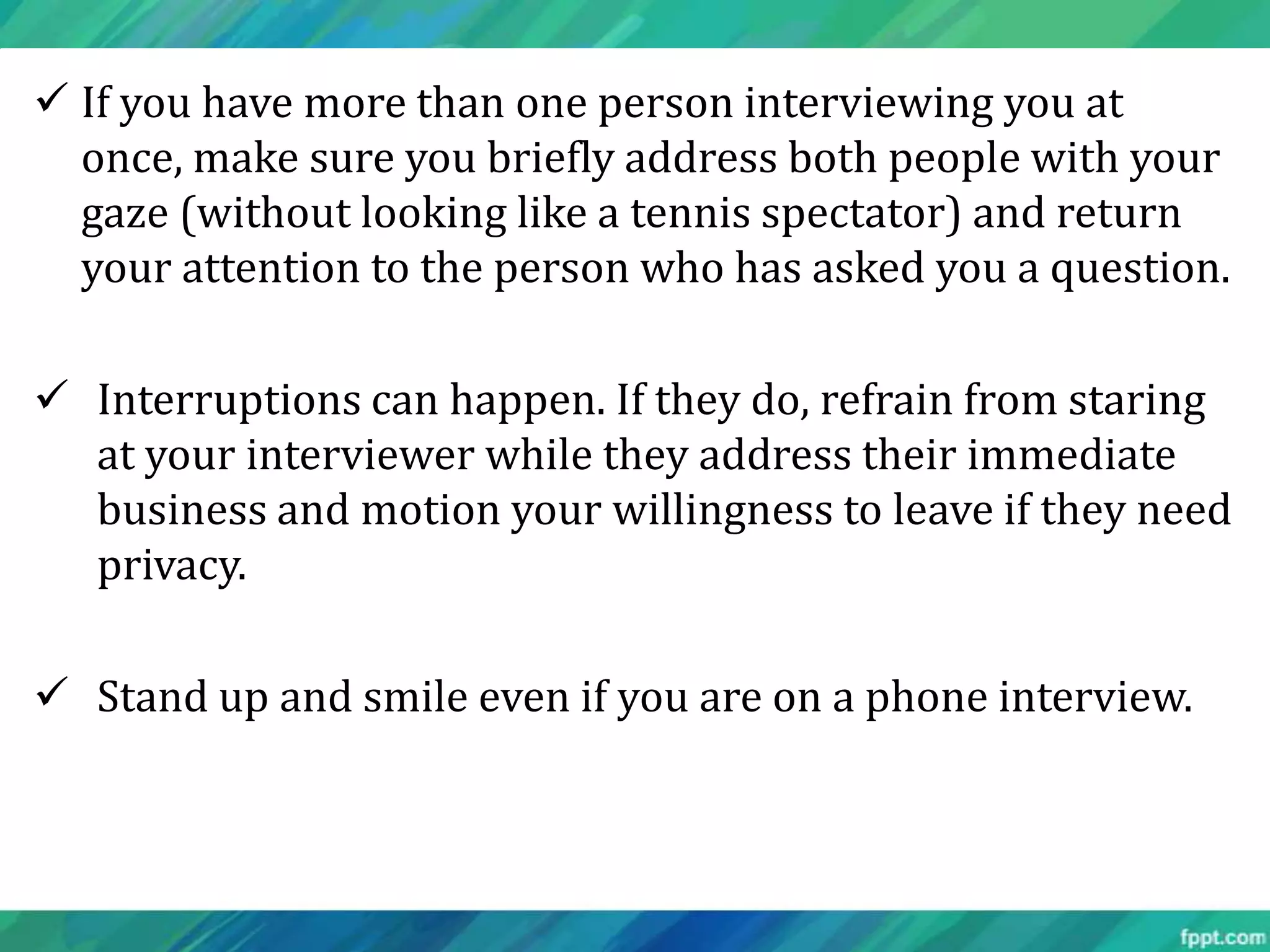 Interview etiquettes [final] | PPTX