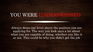 WHY YOU FAILED INTERVIEWS | PDF