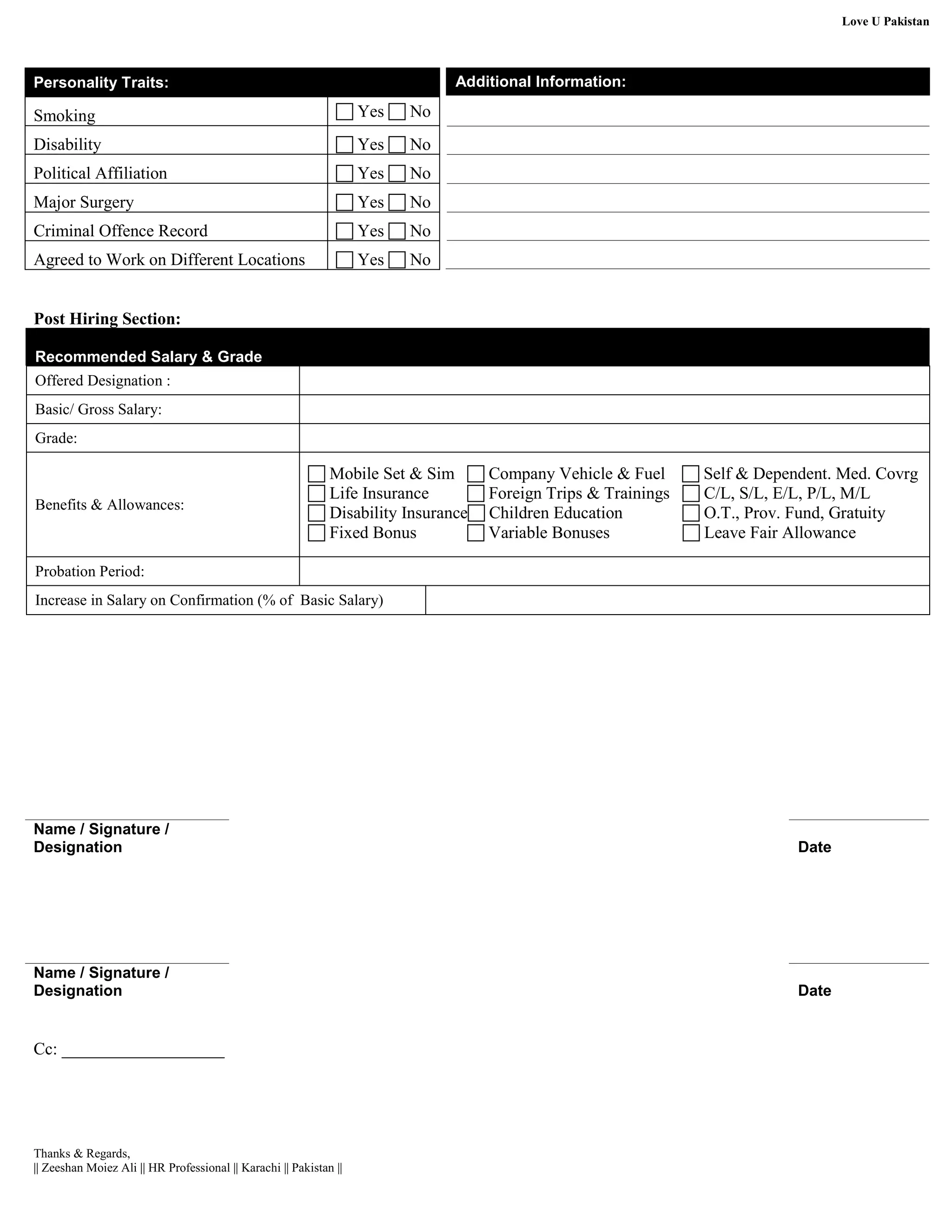 Interview Form | PDF