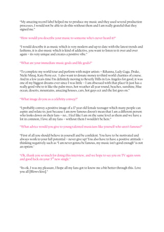 Interview for music magazine double page spread | DOCX | Music ...