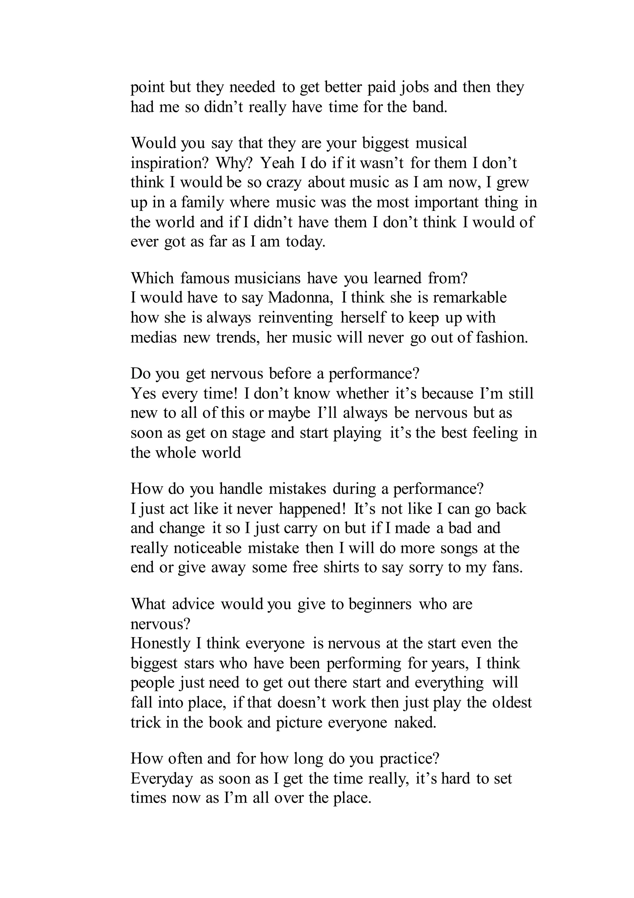 Interview for my magazine | DOCX