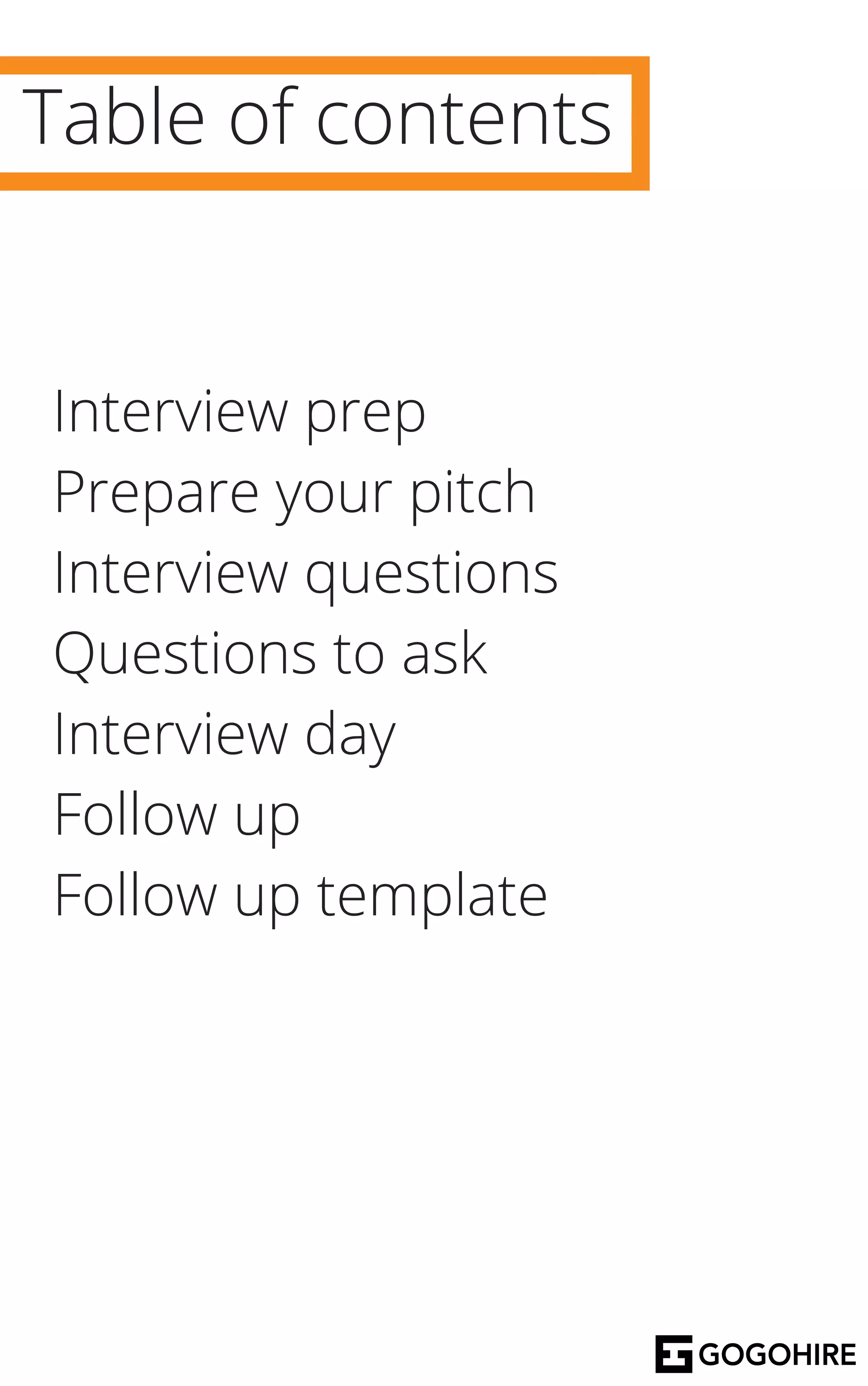 Interview guide - Gogohire | PDF | Resume Writing and Advice | Job Search