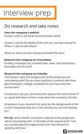 Interview guide - Gogohire | PDF