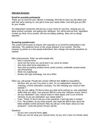 Mobiplug Field Interview Guide | PDF