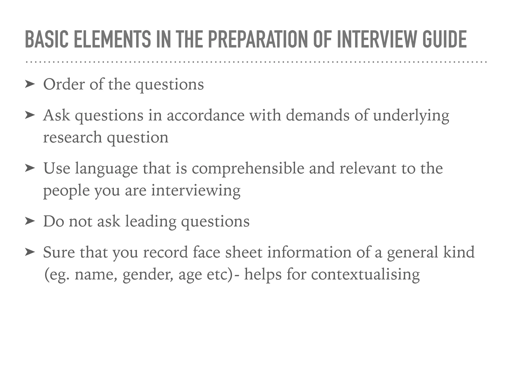 Interview guide, indepth interview | PDF