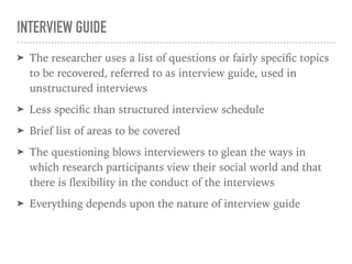 Interview guide, indepth interview | PPT