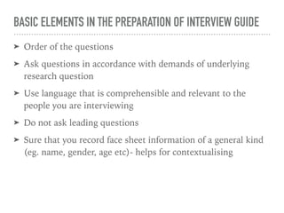 Interview guide, indepth interview | PPT