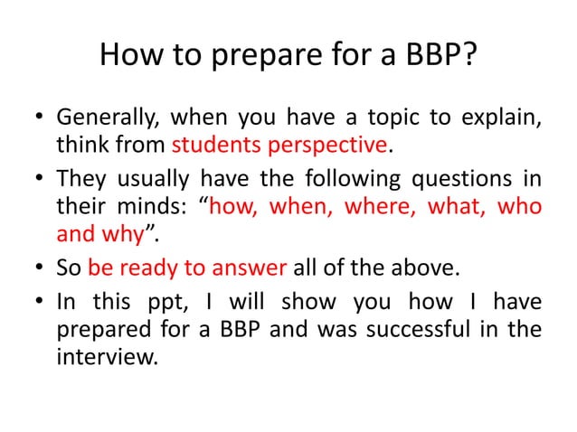 Interview hacks | PPT