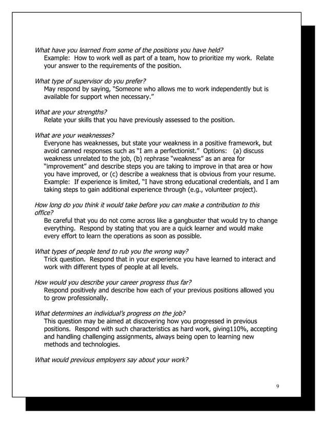 Interview Handout | PDF