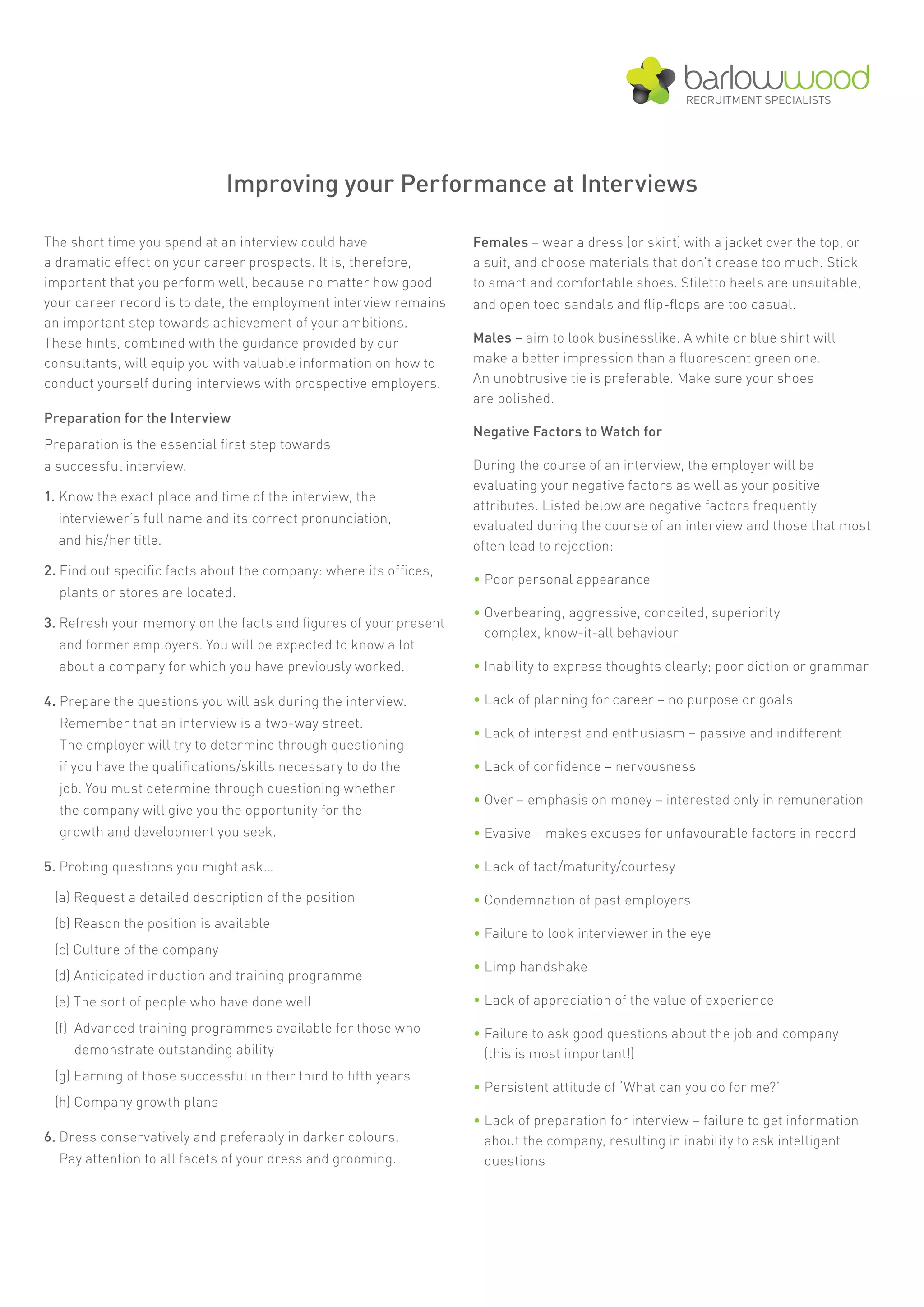 Interview hints | PDF