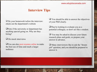 How to prepare yourself for a Job interview in Academia | PPT