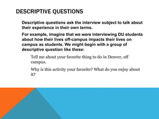 Interviewing summer 1133 | PPTX