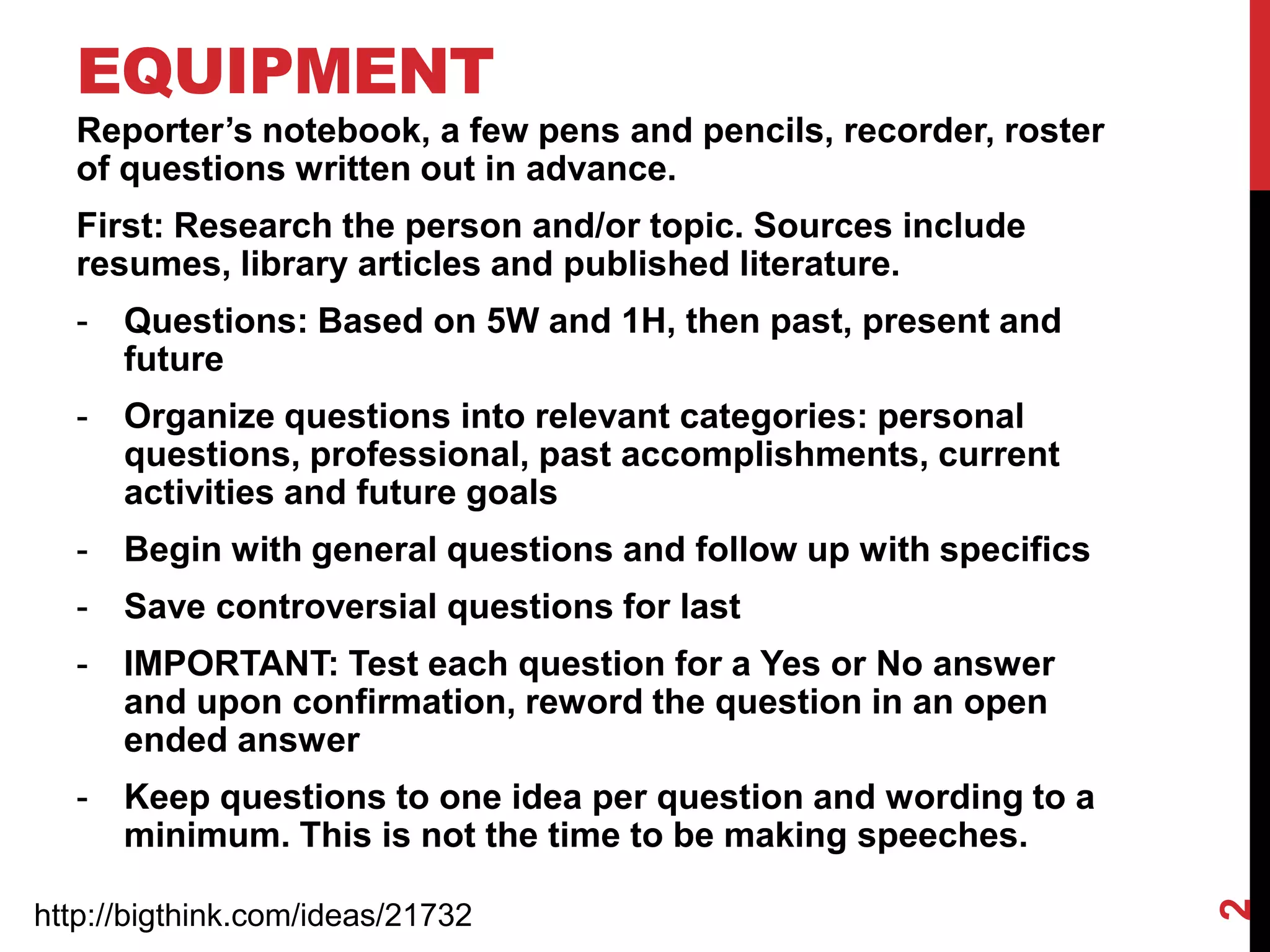 Interviewing 101 Pptx