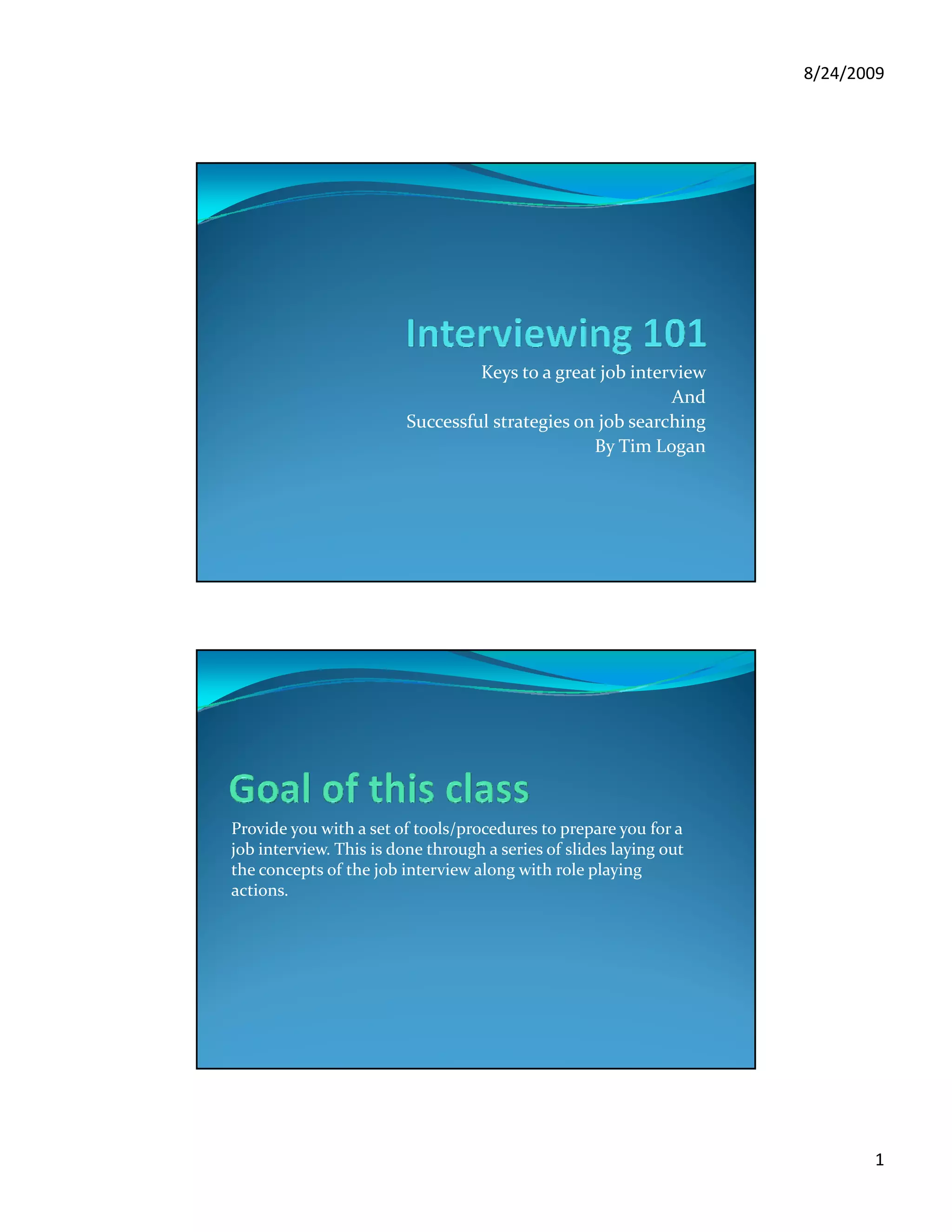 INTERVIEWING 101 | PDF