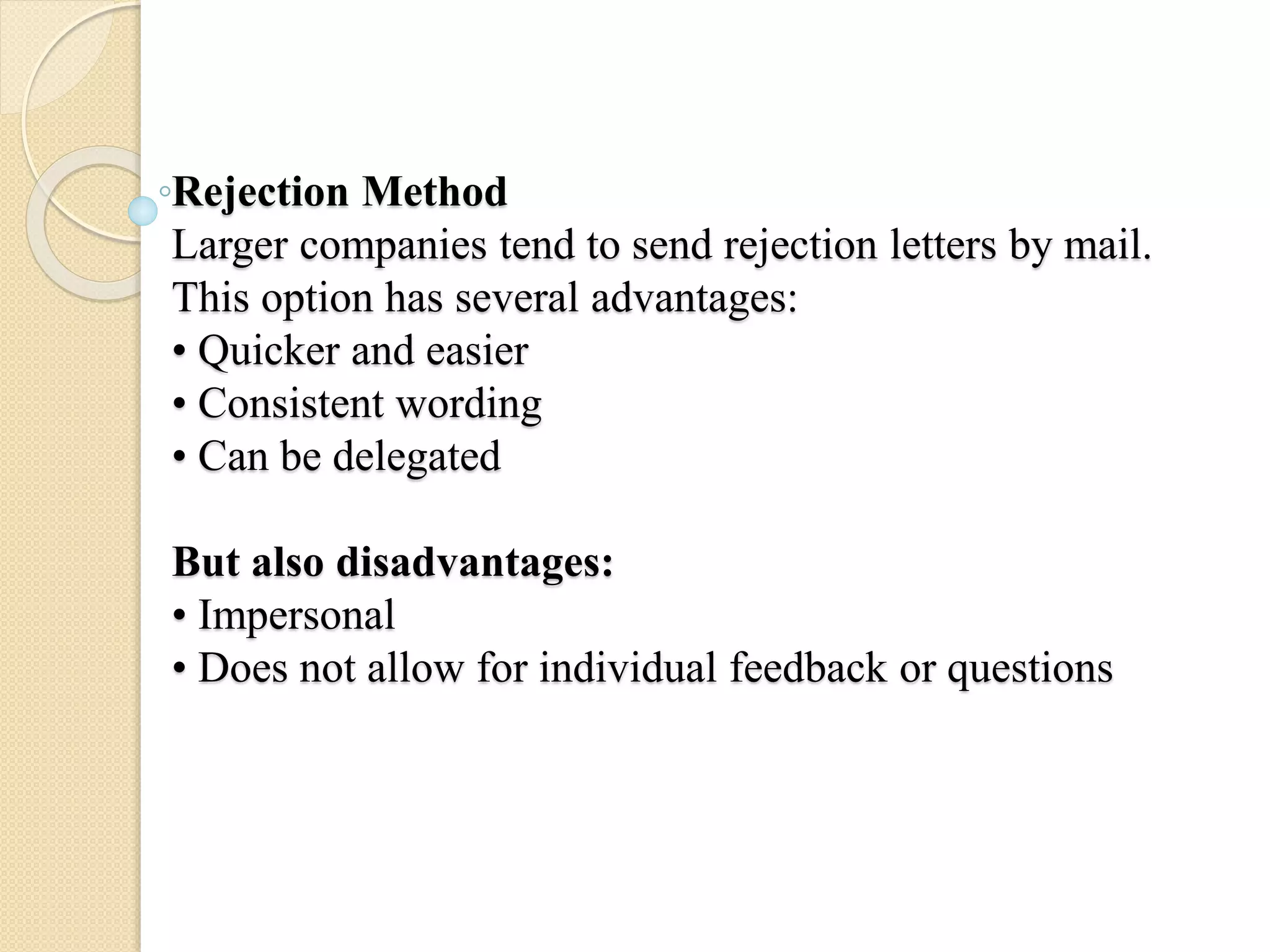 Interviewing Best Practices: Rejecting Unsuccessful Applicants | PPTX