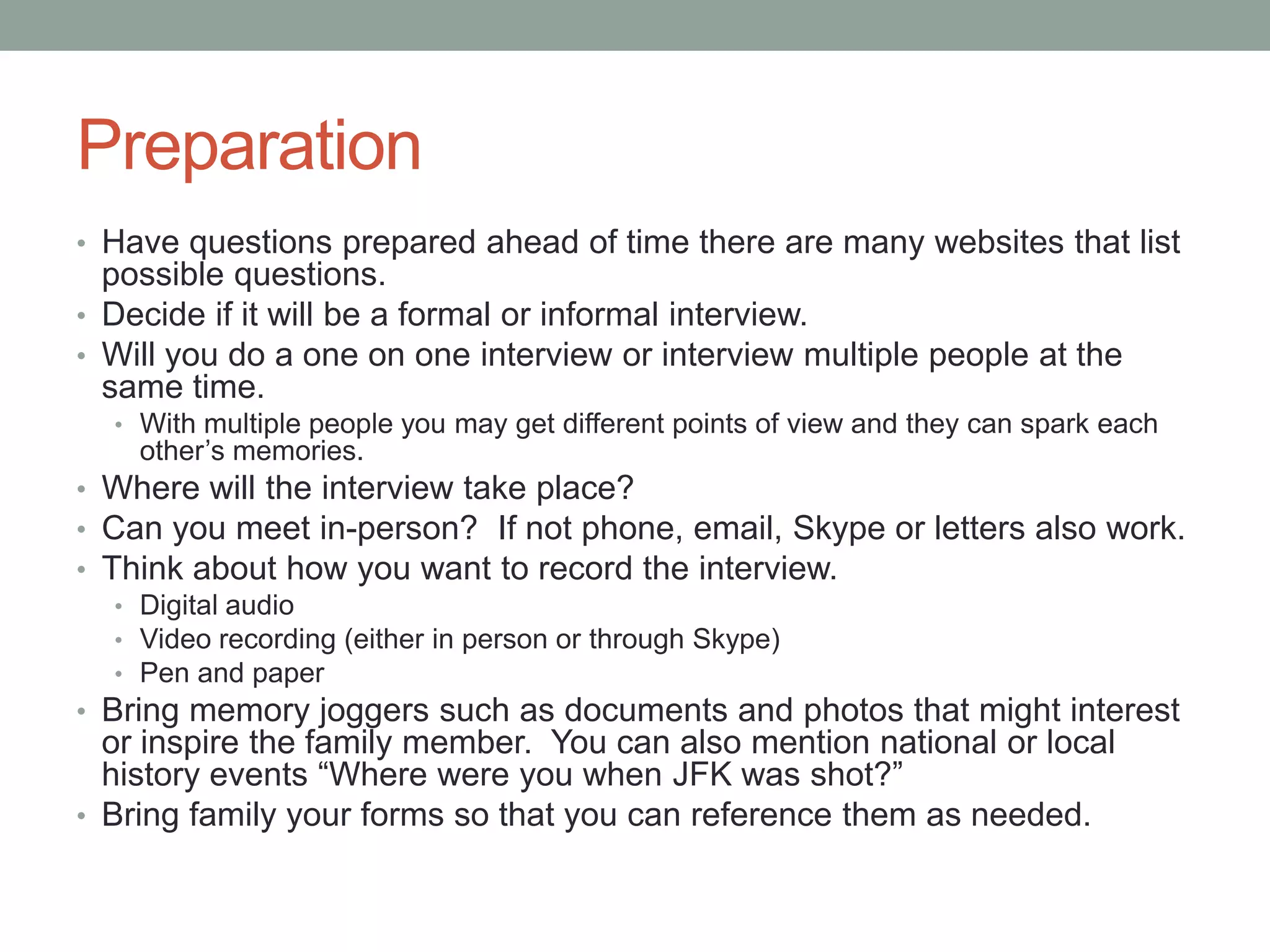 Interviewing Family Members | PPTX