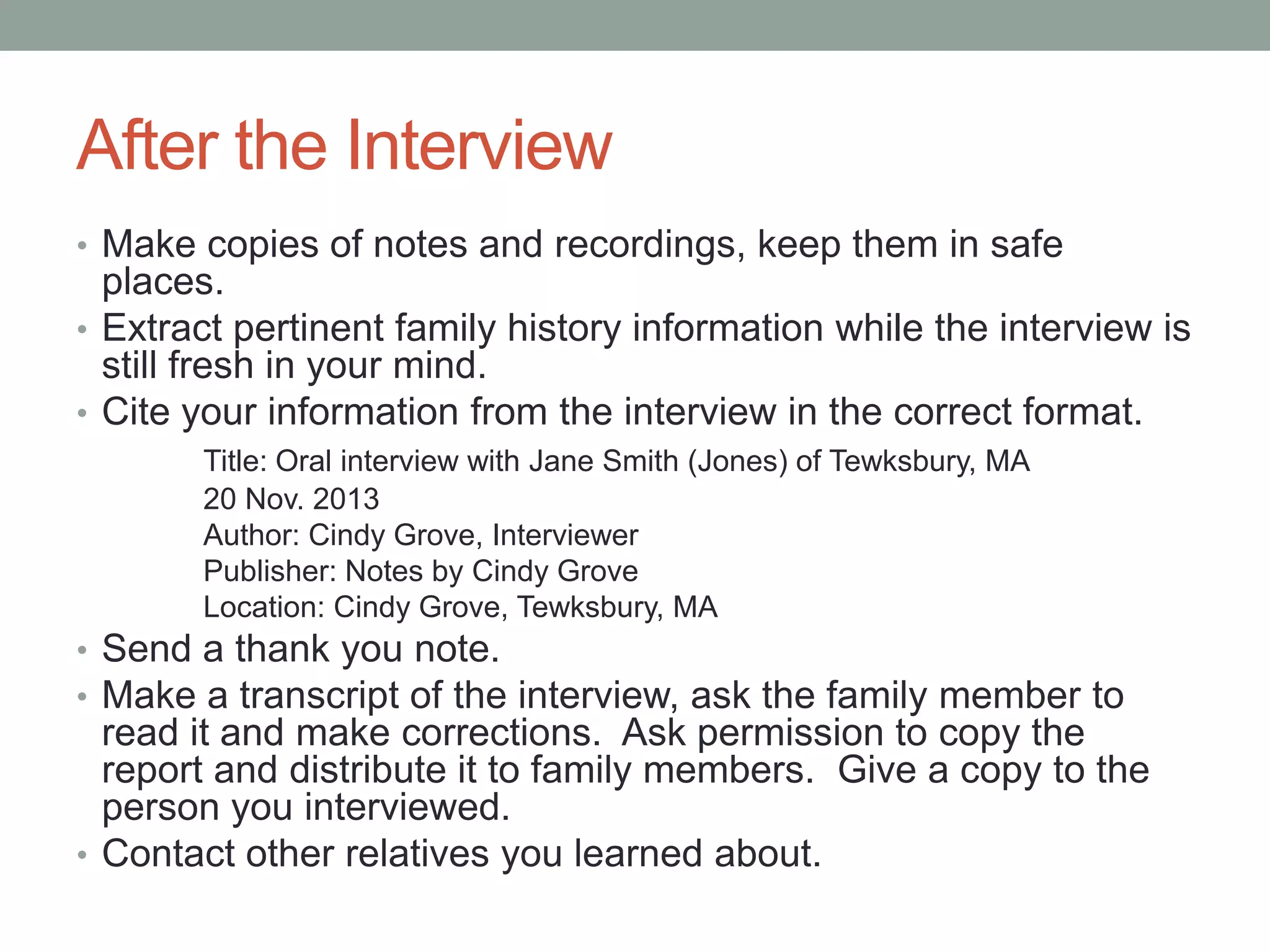 Interviewing Family Members | PPTX