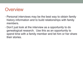 Interviewing Family Members | PPTX