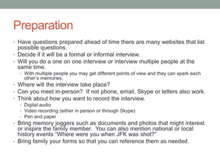 Interviewing Family Members | PPTX