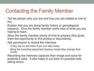 Interviewing Family Members | PPTX