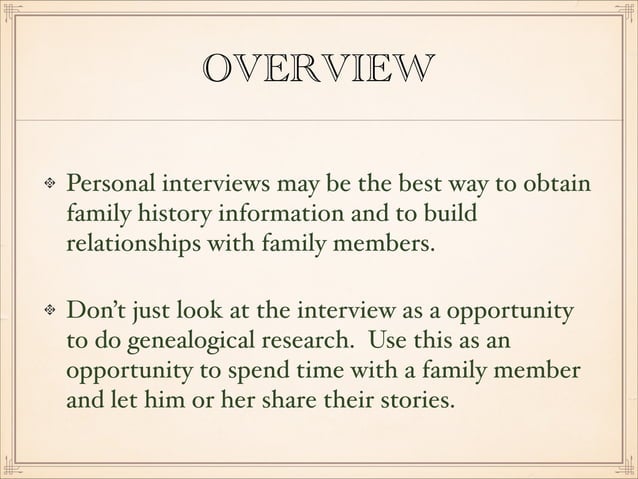 Interviewing Family Members | PDF | Resume Writing and Advice | Job Search