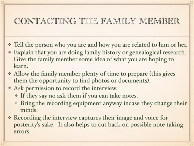 Interviewing Family Members | PDF | Resume Writing and Advice | Job Search