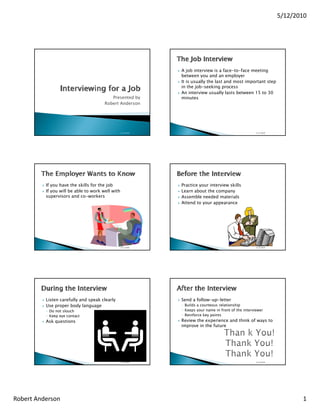 Interviewing For A Job | PDF