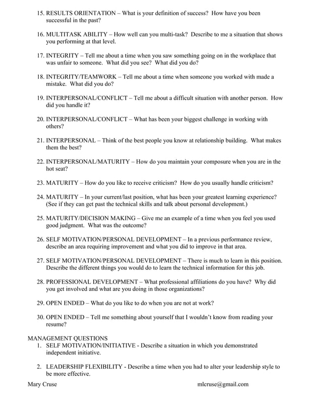 Interviewing for customer service working session exercise | PDF