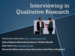 Qualitative Interviewing Skills | PPT