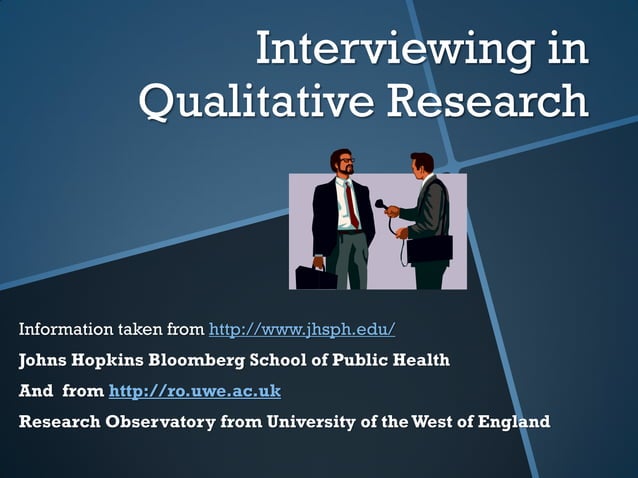 Qualitative Interviewing Skills | PPT