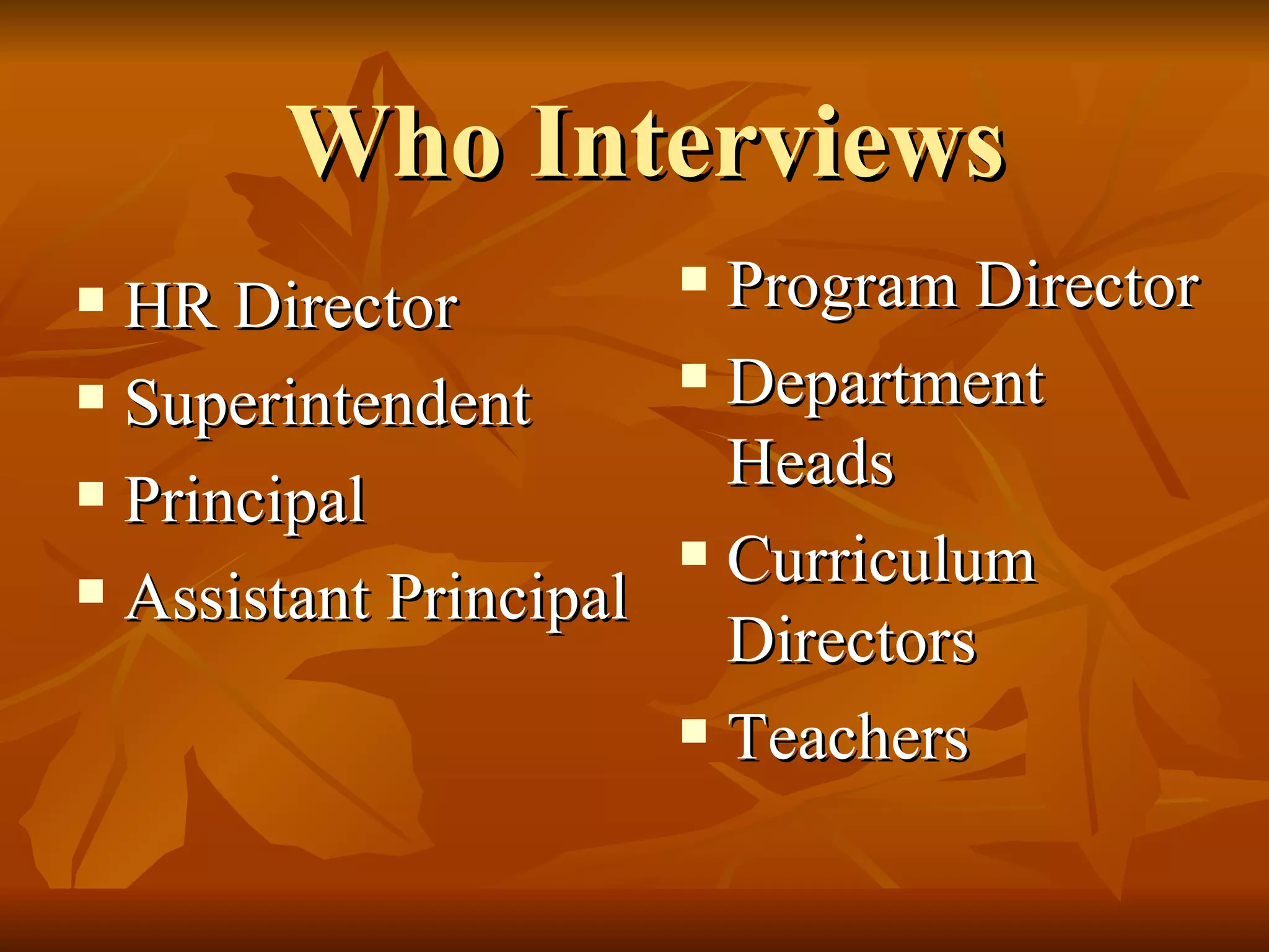 Interviewing Skills for Teachers | PPT
