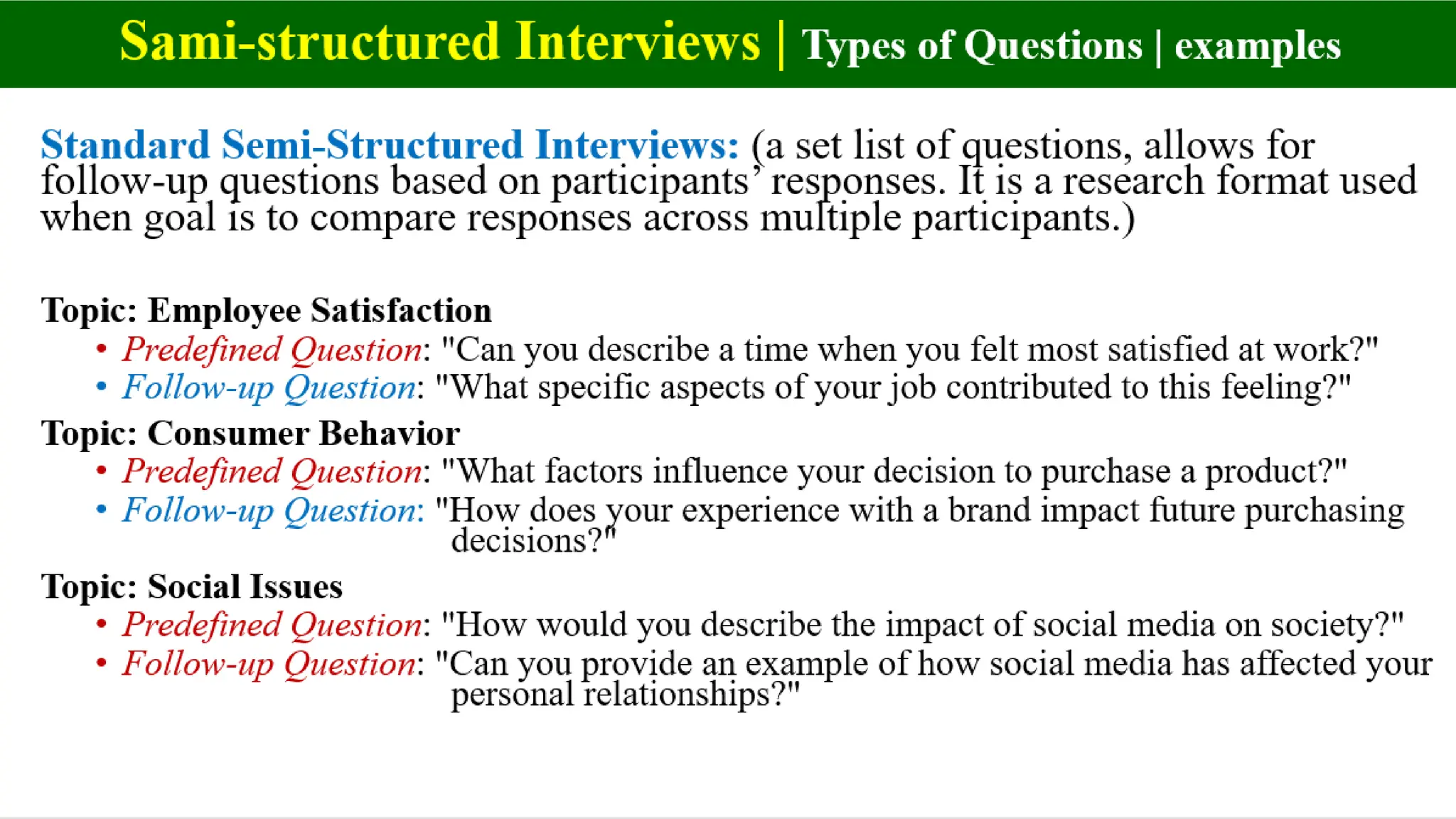 Research Interview Questions: Skills and examples | PPTX