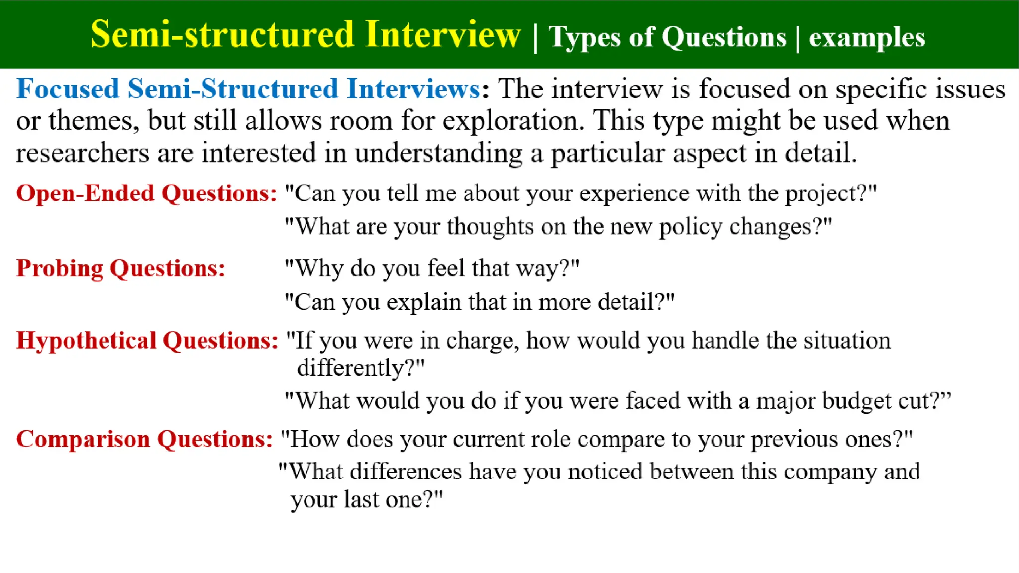 Research Interview Questions: Skills and examples | PPTX