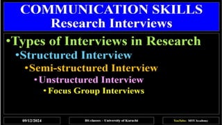 Research Interview Questions: Skills and examples | PPTX