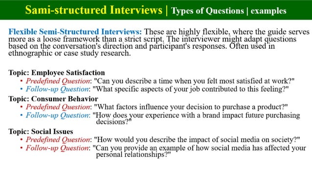 Research Interview Questions: Skills and examples | PPTX