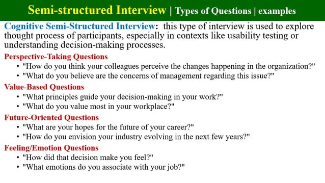Research Interview Questions: Skills and examples | PPTX