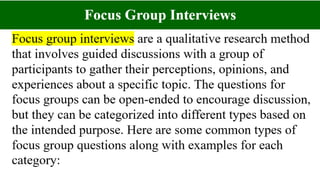 Research Interview Questions: Skills and examples | PPTX
