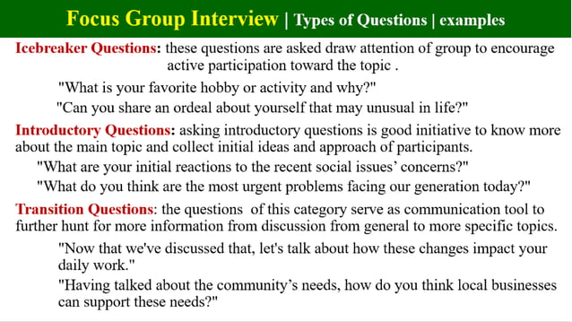 Research Interview Questions: Skills and examples | PPTX