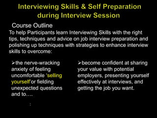 Interviewing skills & Self Preparation | PPT