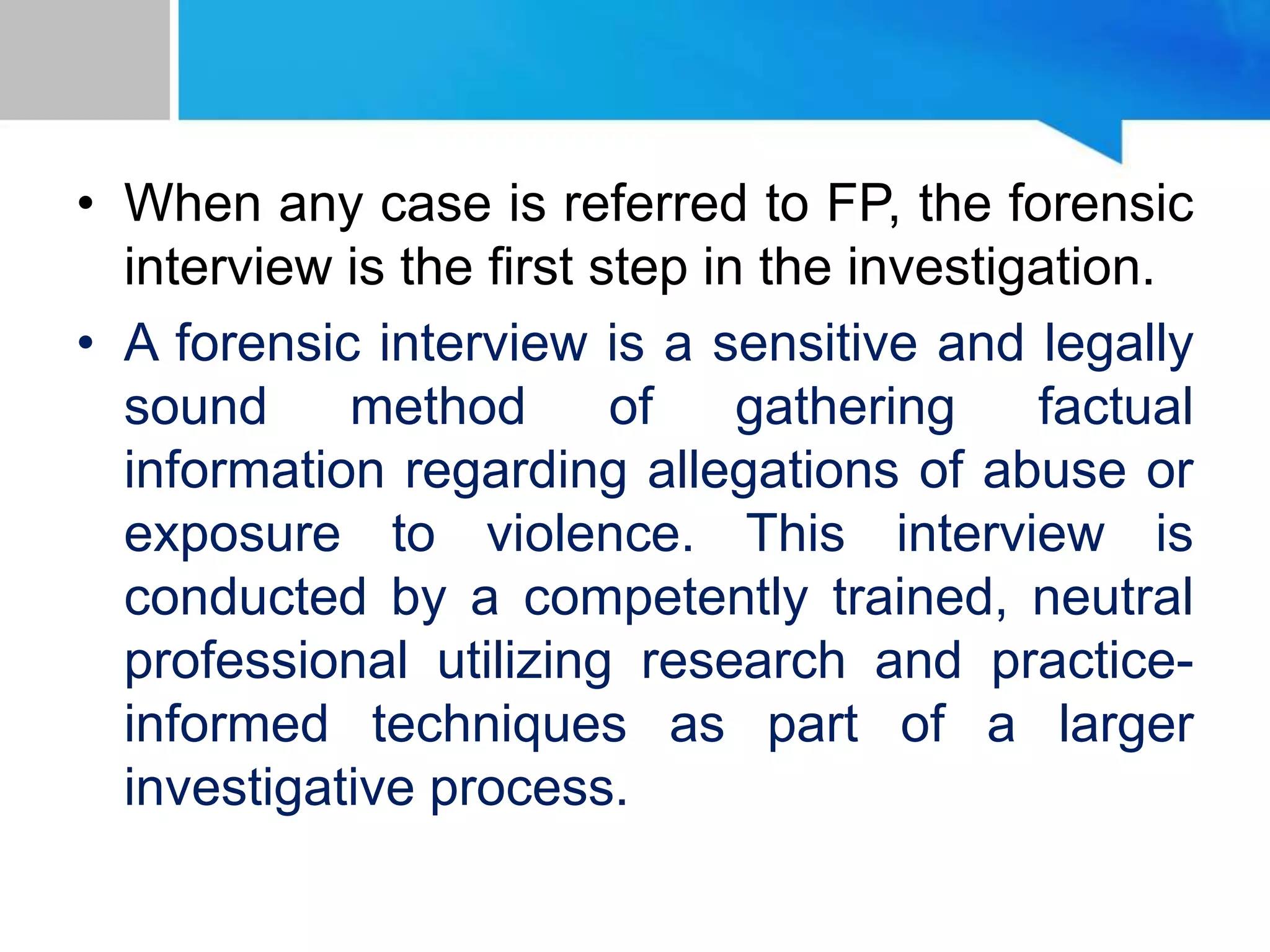 Interviewing Techniques in Forensics | PPTX