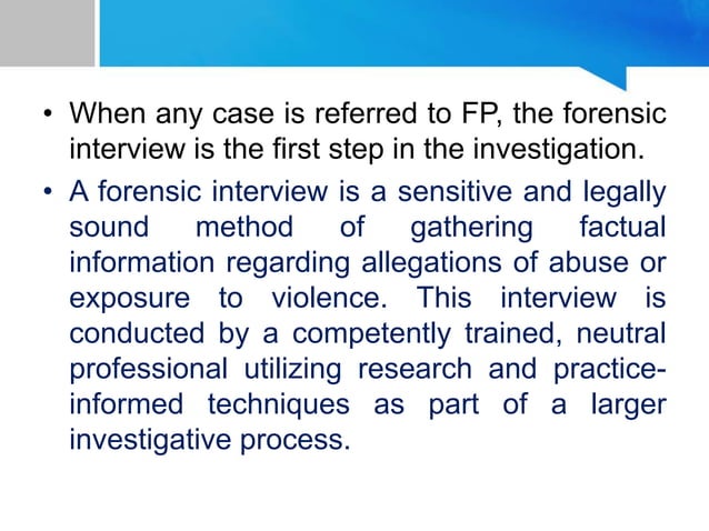 Interviewing Techniques in Forensics | PPTX