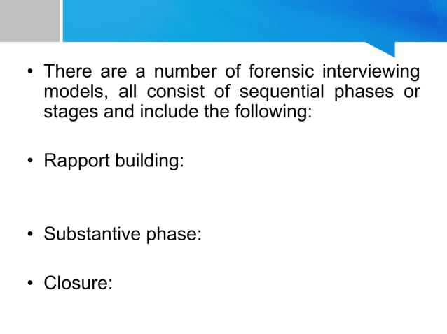 Interviewing Techniques in Forensics | PPTX