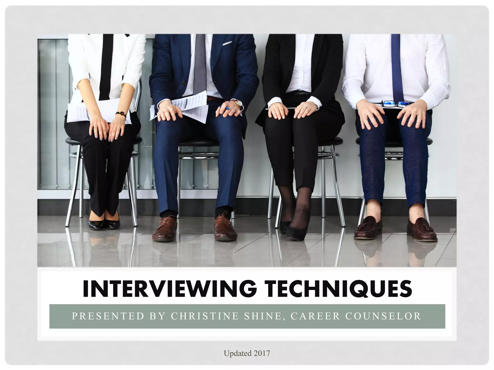 Interviewing Techniques Workshop | PPT