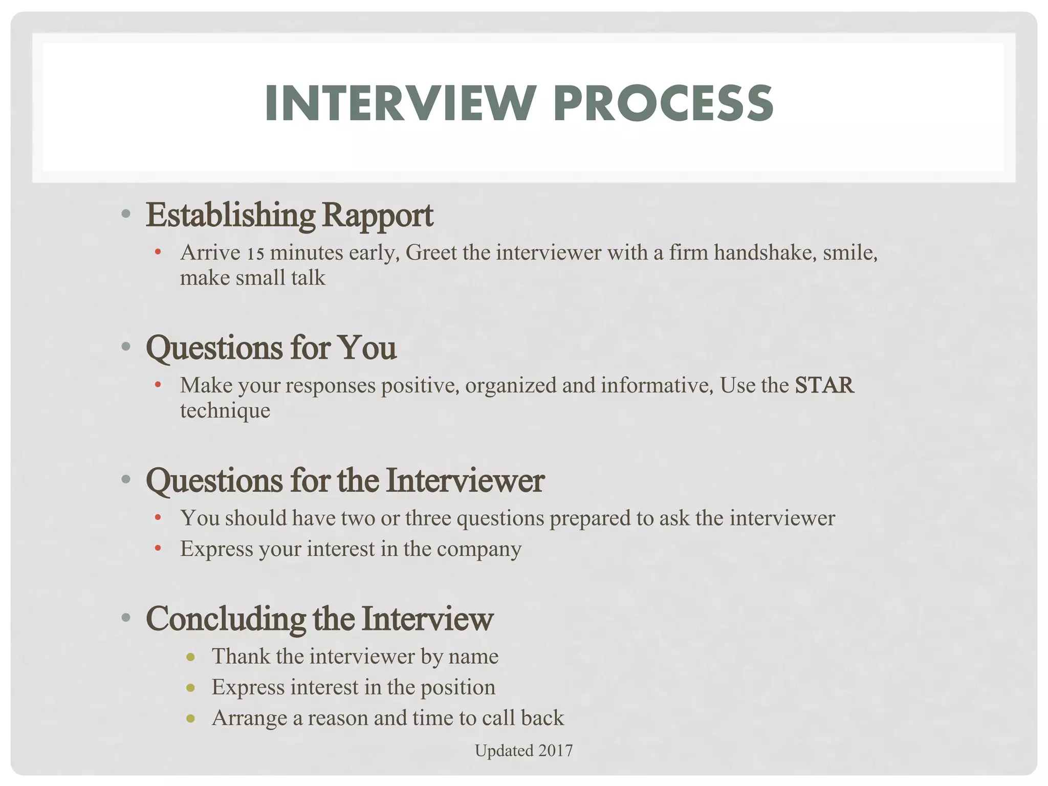 Interviewing Techniques Workshop | PPT
