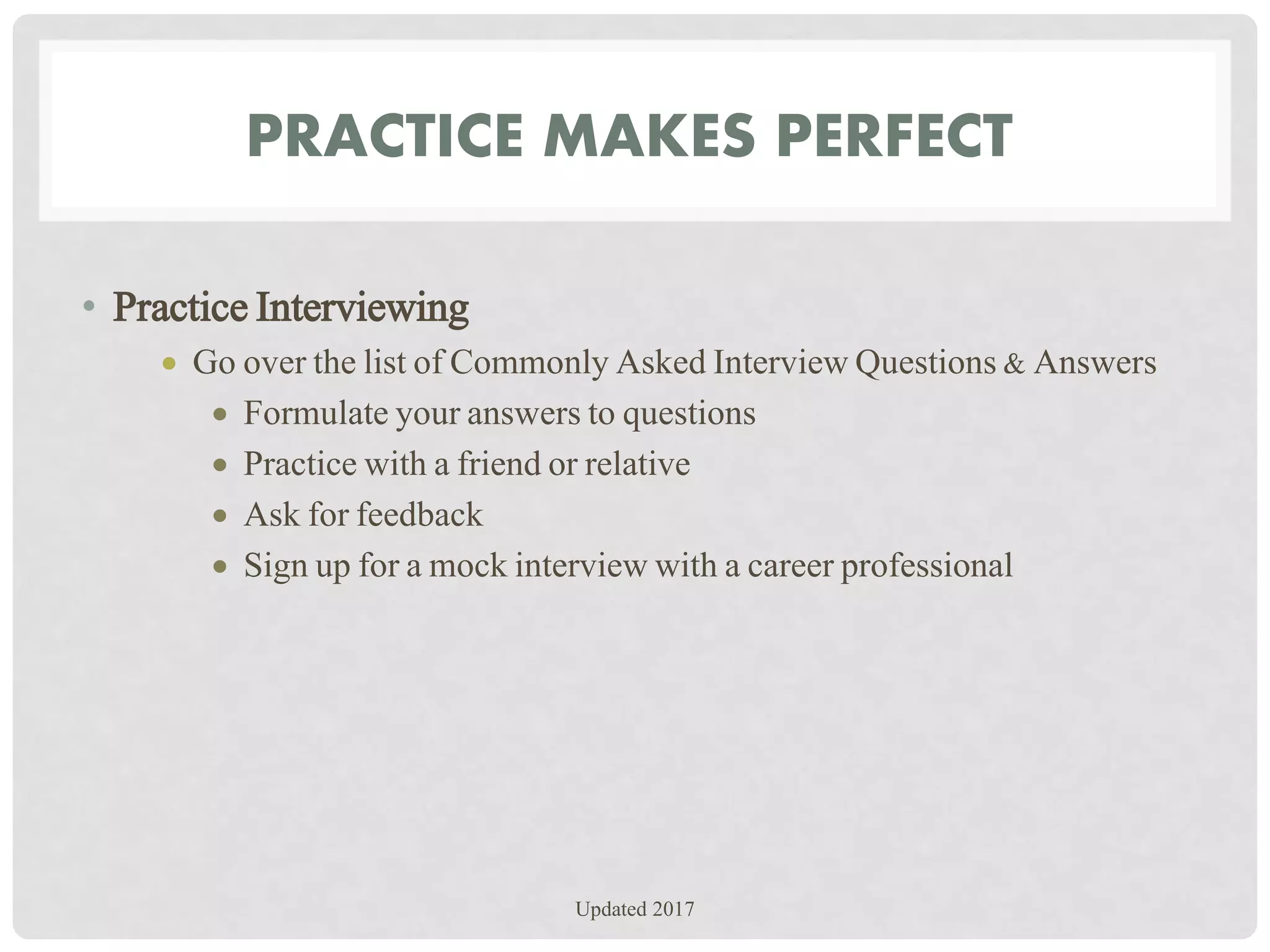 Interviewing Techniques Workshop | PPT