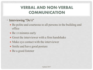 Interviewing Techniques Workshop | PPT